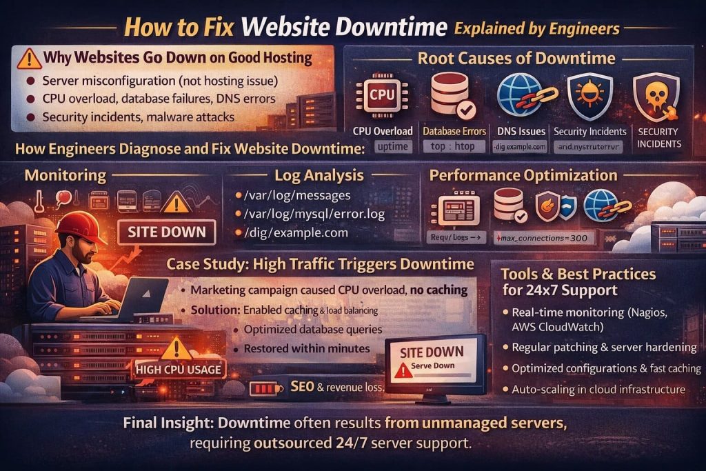 Website Downtime Issues: Causes & Server-Level Problems.